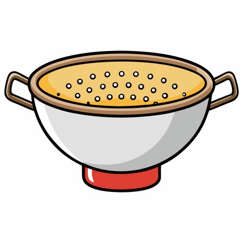 Colander flat design Royalty Free Vector Image
