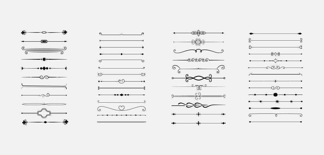 Floral decorative ornamental divider pack Vector Image