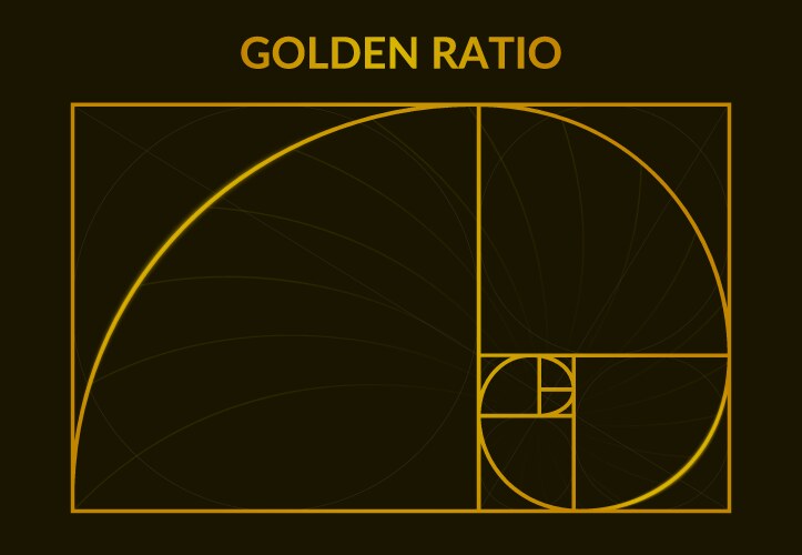 Golden section fibonacci numbers ideal Royalty Free Vector