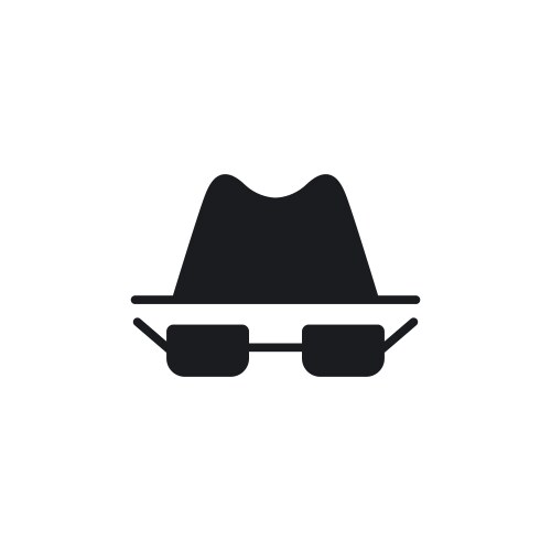 Incognito icon set secret spy with hat hidden Vector Image