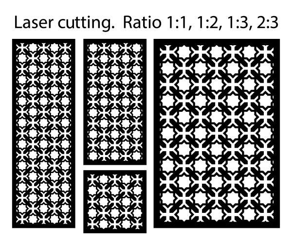 Laser cutting pattern design Royalty Free Vector Image