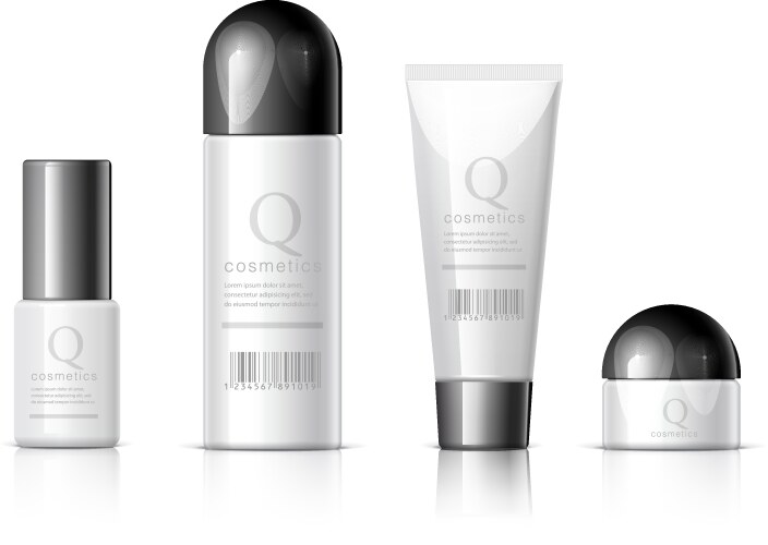 Realistic cosmetic products set Royalty Free Vector Image