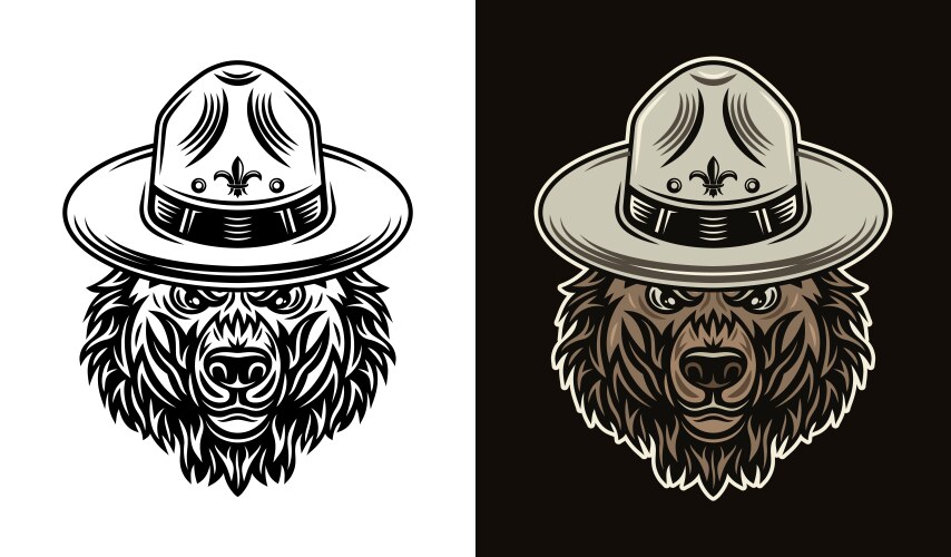 Park ranger in uniform scout camping symbol Vector Image