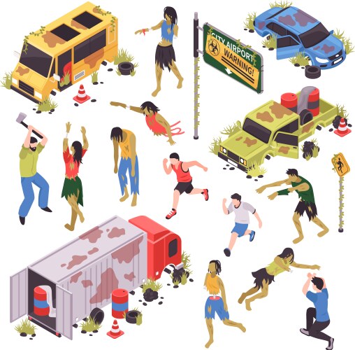 Zombie undead attack apocalypse survival defense Vector Image