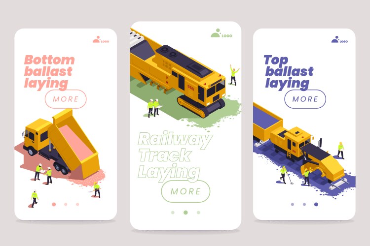 Railroad track laying infographics Royalty Free Vector Image