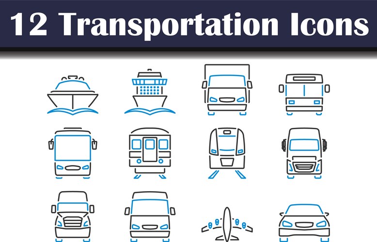Transportation icon set Royalty Free Vector Image