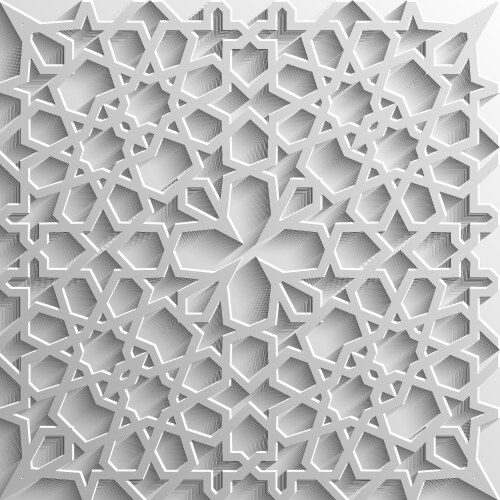 Seamless islamic pattern 3d traditional arabic Vector Image