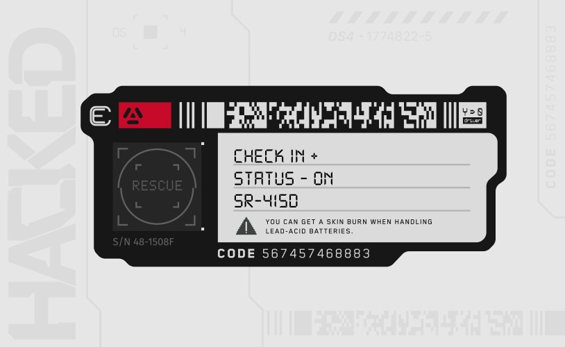 Cyberpunk decals set of stickers Royalty Free Vector Image