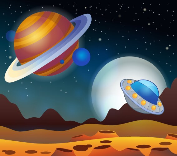 Space collection Royalty Free Vector Image - VectorStock