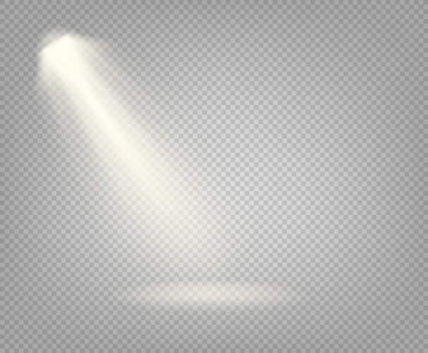 Spotlight shining with sparks on transparent Vector Image