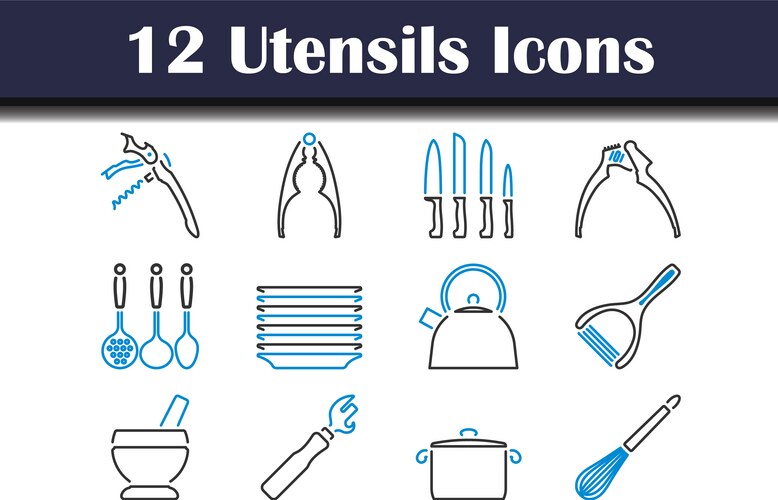 Utensils icon set Royalty Free Vector Image - VectorStock