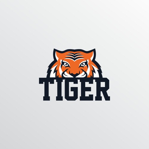 Tiger roaring logo sign emblem Royalty Free Vector Image