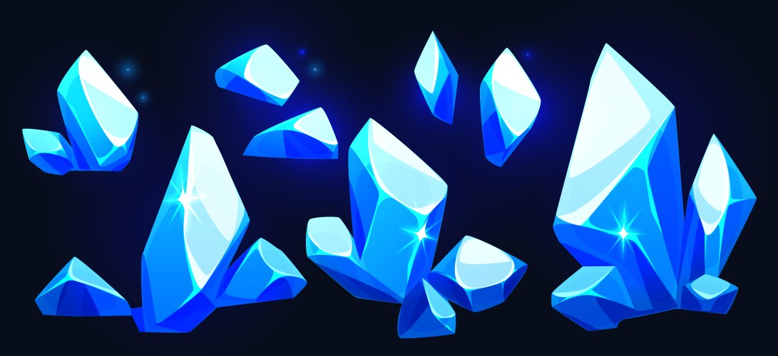 Set of isolated diamonds crystal quartz icons Vector Image