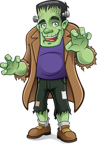 Halloween frankenstein cartoon Royalty Free Vector Image