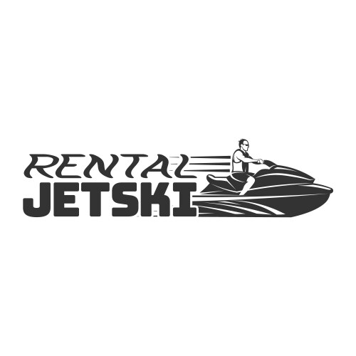 Jet ski rental logo isolated on white background Vector Image