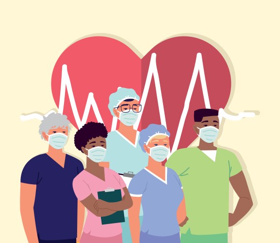 Medical nurse icon cartoon health team Royalty Free Vector