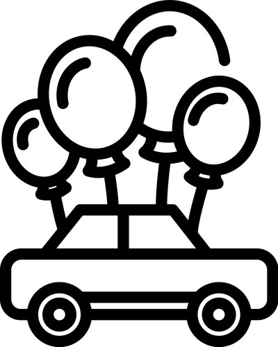 Car and plane icon outline style Royalty Free Vector Image