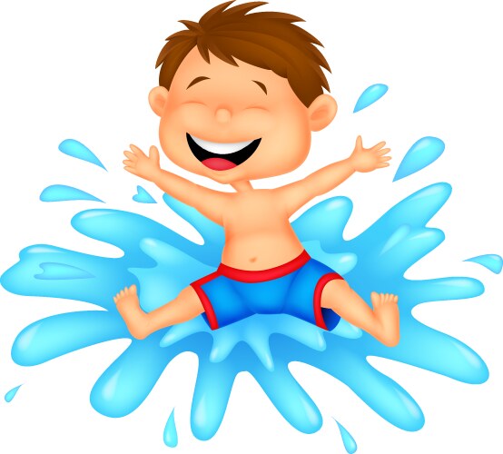 Cartoon child taking a bath Royalty Free Vector Image