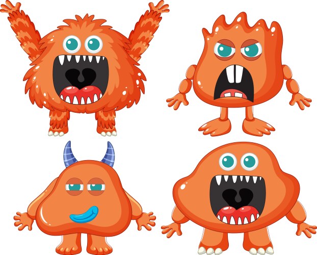 Cartoon orange character alien Royalty Free Vector Image