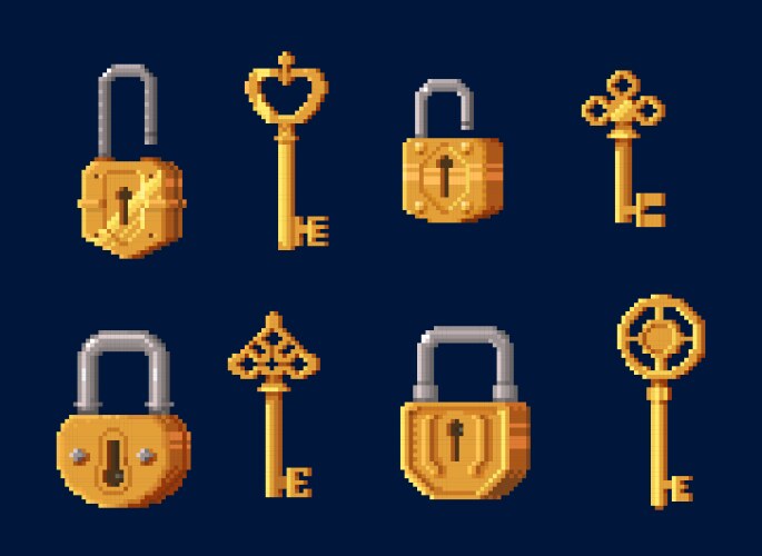 Pixel Art Key Vector Images (over 470)