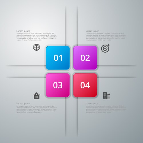 Horizontal infographics 4 steps Royalty Free Vector Image