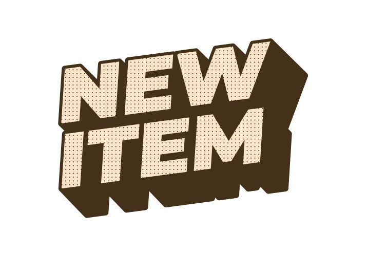 New item text effect in 3d style for print ad Vector Image