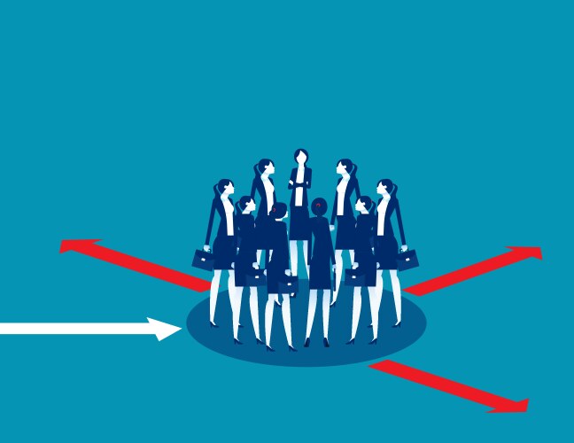 Group business people meeting and direction Vector Image