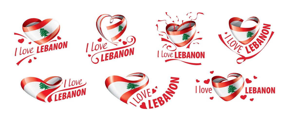 Lebanese flag on a white Royalty Free Vector Image