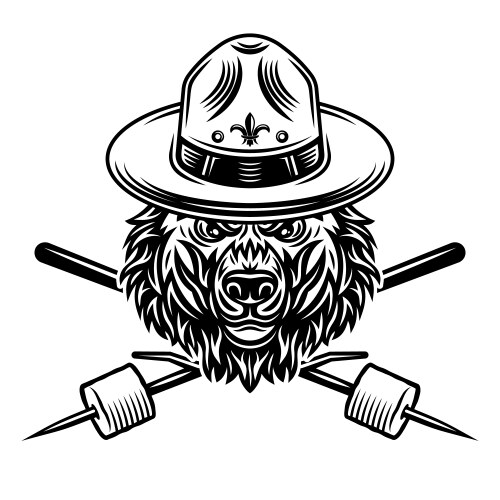 Park ranger in uniform scout camping symbol Vector Image