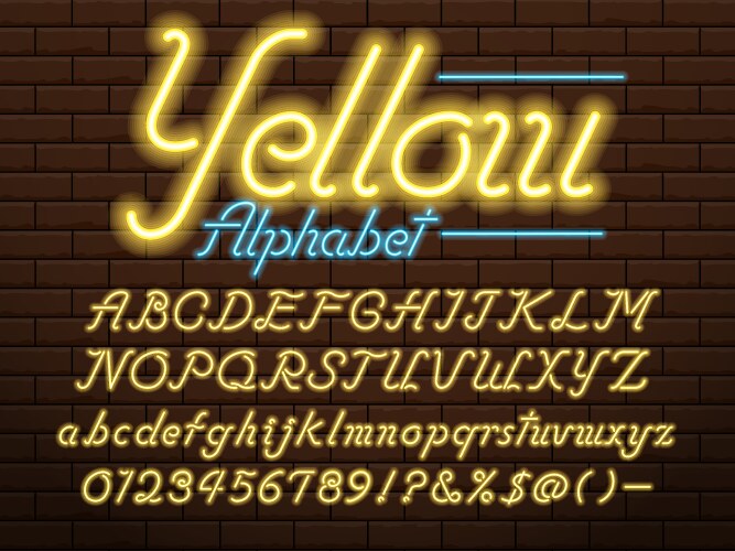 Neon font Royalty Free Vector Image - VectorStock