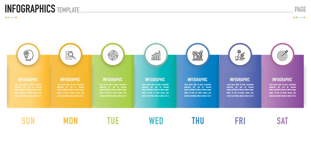 Rectangular paper origami mind map infographic Vector Image