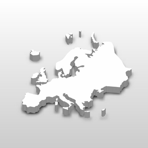 Blank outline map of europe simplified wireframe Vector Image
