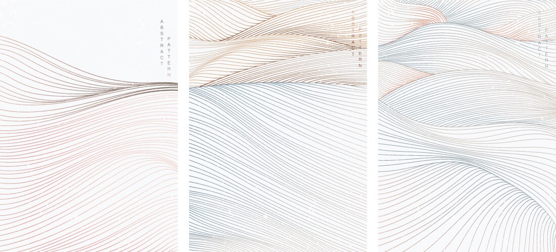 Set of abstract line organic shapes pattern Vector Image