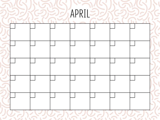Monthly planner template Royalty Free Vector Image