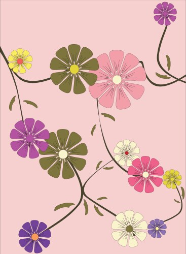 Background with beautiful paper-cut flowers Vector Image