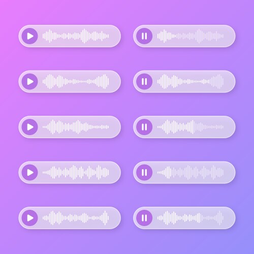 Voice audio message transparent speech bubbles Vector Image