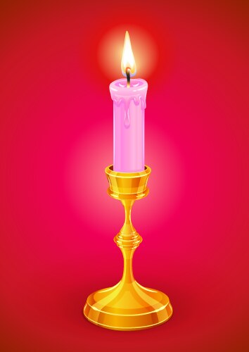 Candle in candlestick Royalty Free Vector Image