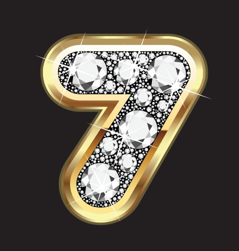 Gold and Diamond Number Royalty Free Vector Image