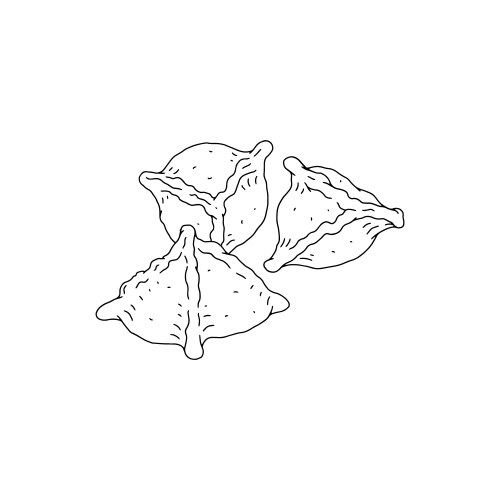 Stage of dumplings making hand drawn sketch Vector Image