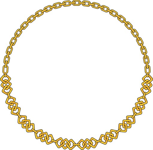 Round chain frame circle chains border boho Vector Image