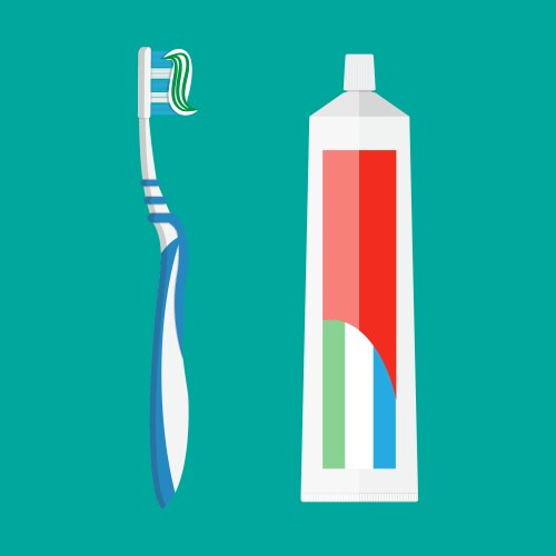 Toothpaste and toothbrush Royalty Free Vector Image