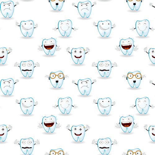Funny teeth cartoon pattern isolated from Vector Image
