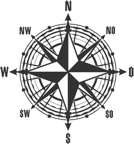 Seafarer navigation compass nautical icon Vector Image