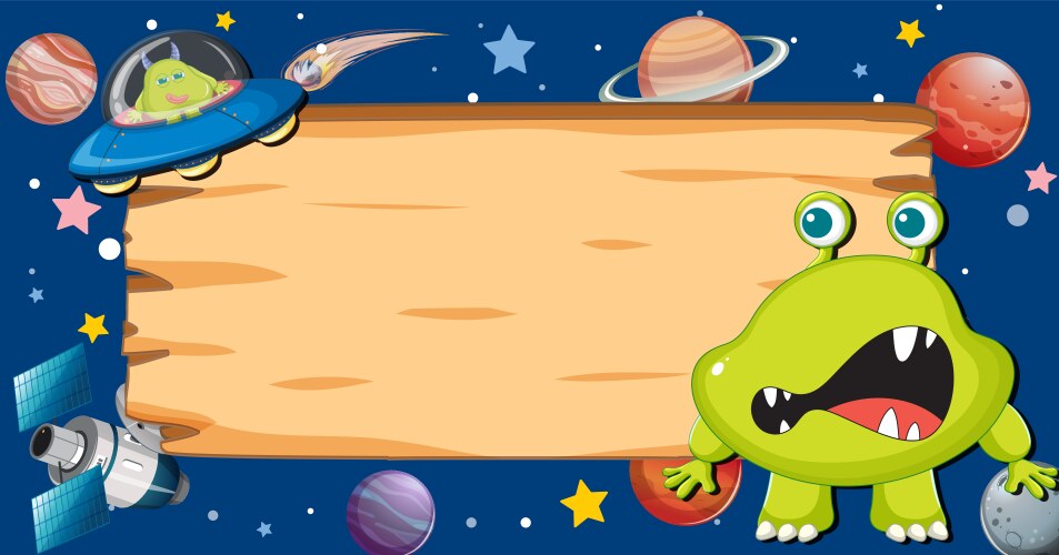 Alien monster flying in a spaceship Royalty Free Vector
