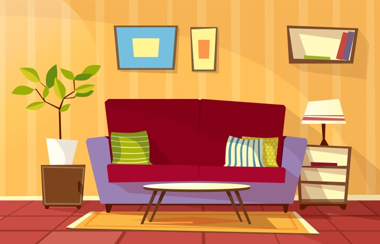 Cartoon apartment interior Royalty Free Vector Image