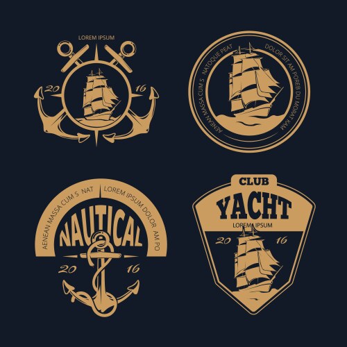 Nautical labels set Royalty Free Vector Image - VectorStock
