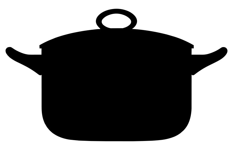 Cooking pot silhouette kitchen pots icon Vector Image
