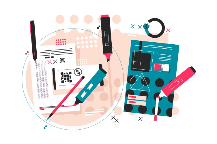 Cute hand with pen and paper test Royalty Free Vector Image