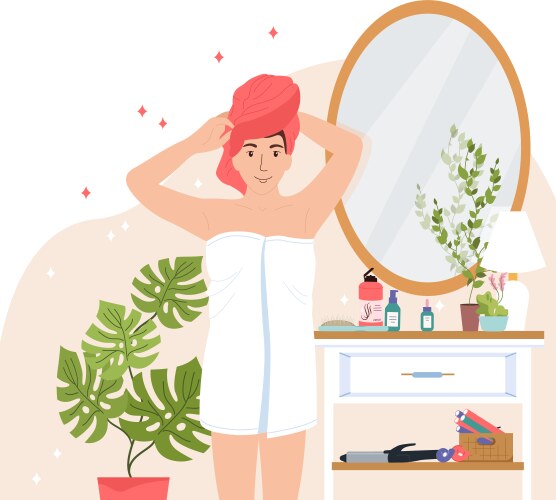 Daily Morning Routine Flat Composition Royalty Free Vector
