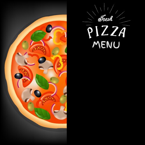 Pizzeria menu pizza ingredients meal Royalty Free Vector